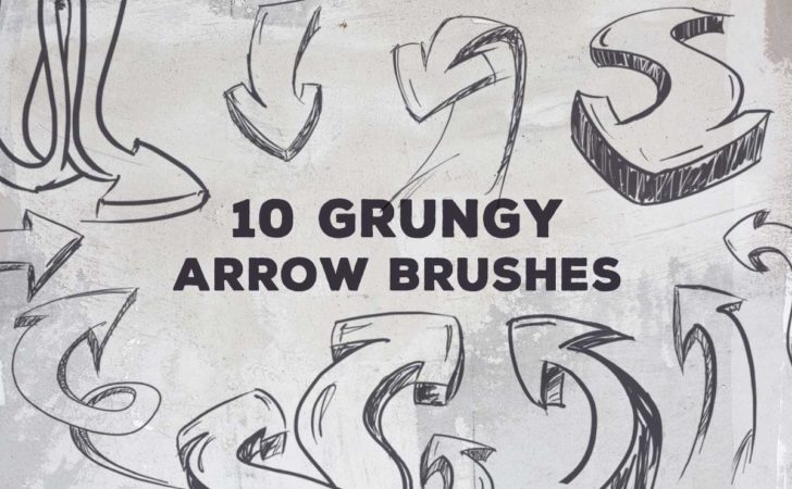 Free 10 Grungy Arrow Brushes - Free Photoshop Brushes abr files