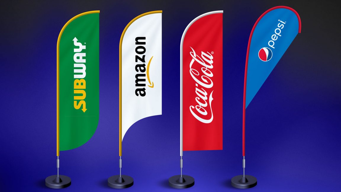 Free Teardrop Feather Flag Mockups PSD Set - PsFiles