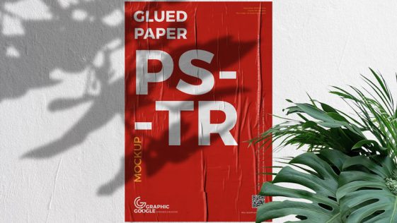 Glued Street Poster Free Mockup PSD - PsFiles