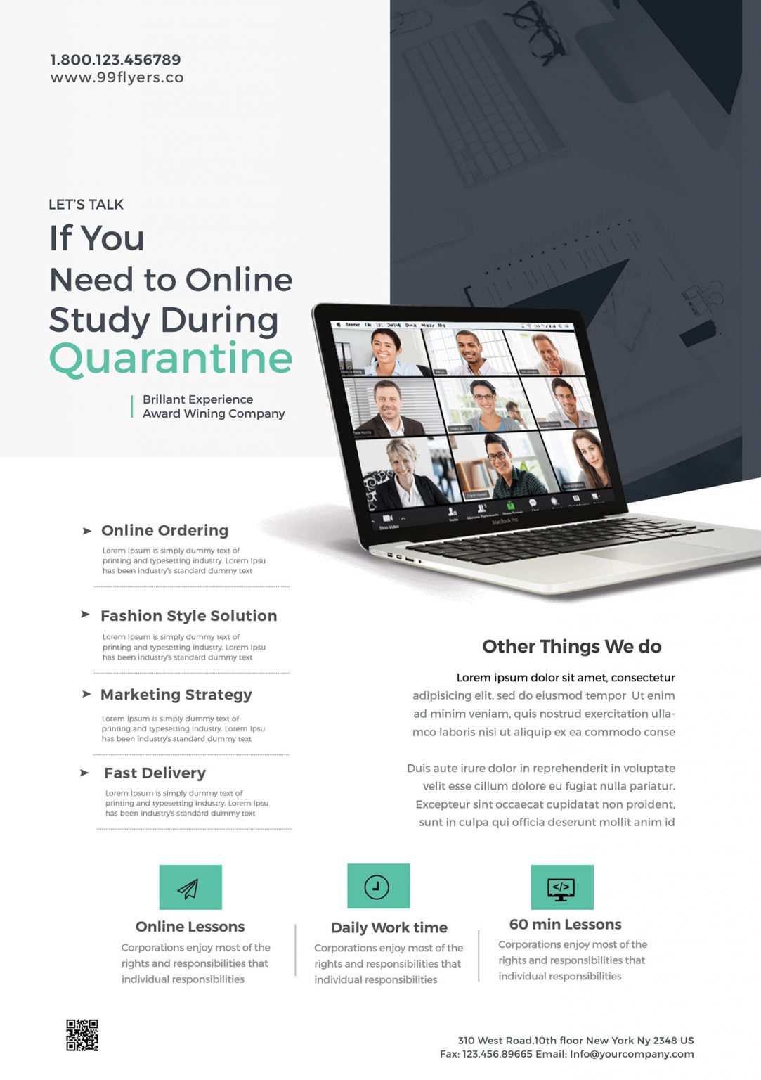 Online Learning Flyer Free PSD Template - PsFiles