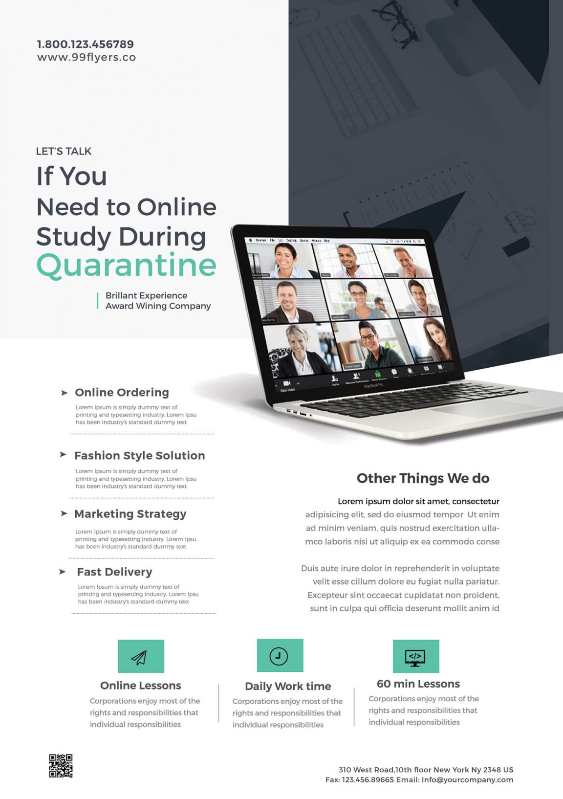 Online Learning Flyer Free PSD Template - PsFiles