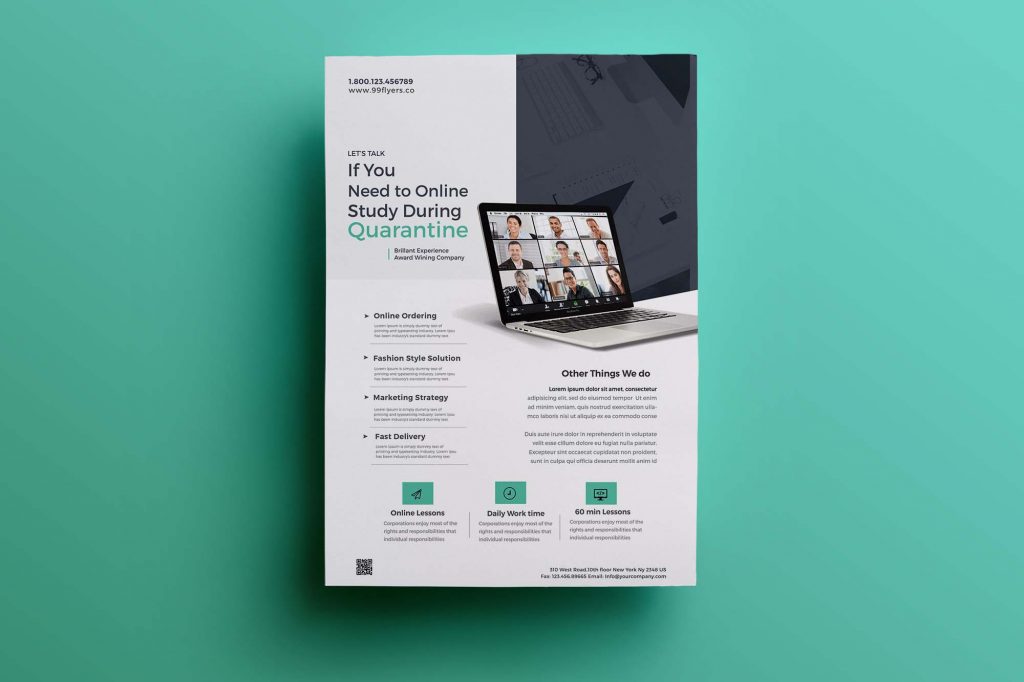Online Learning Flyer Free PSD Template - PsFiles