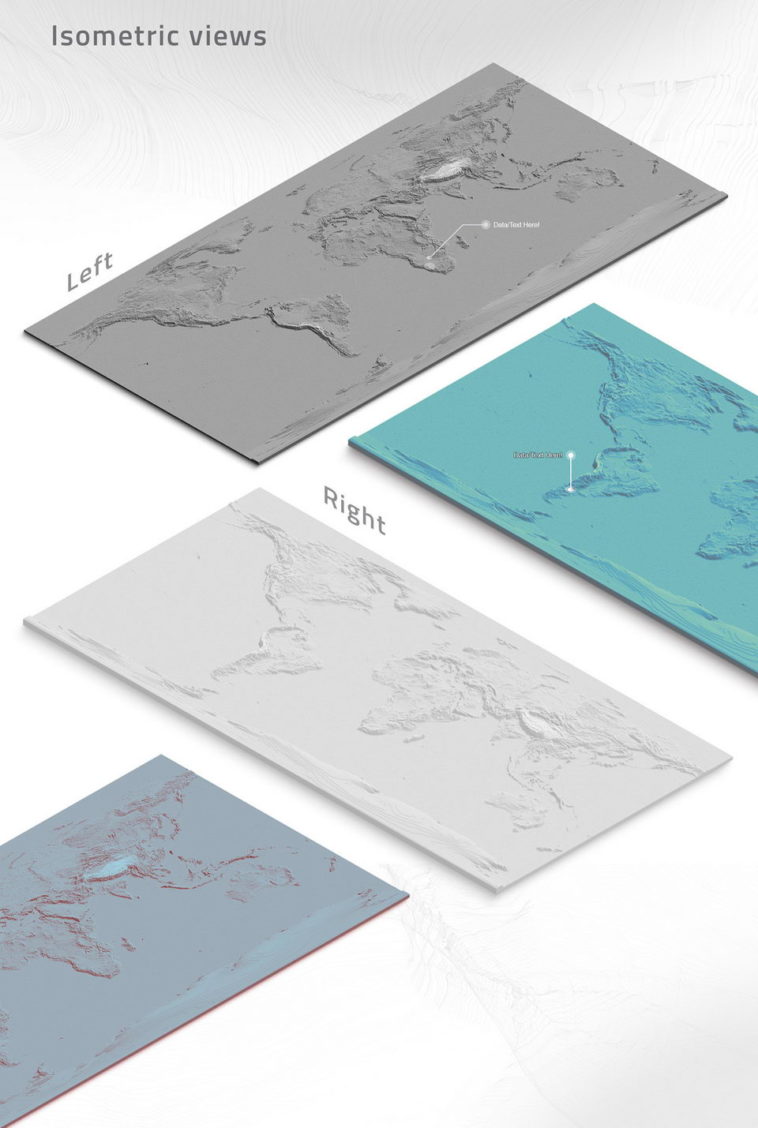 Free Isometric World Map - Free Photoshop Files | PsFiles