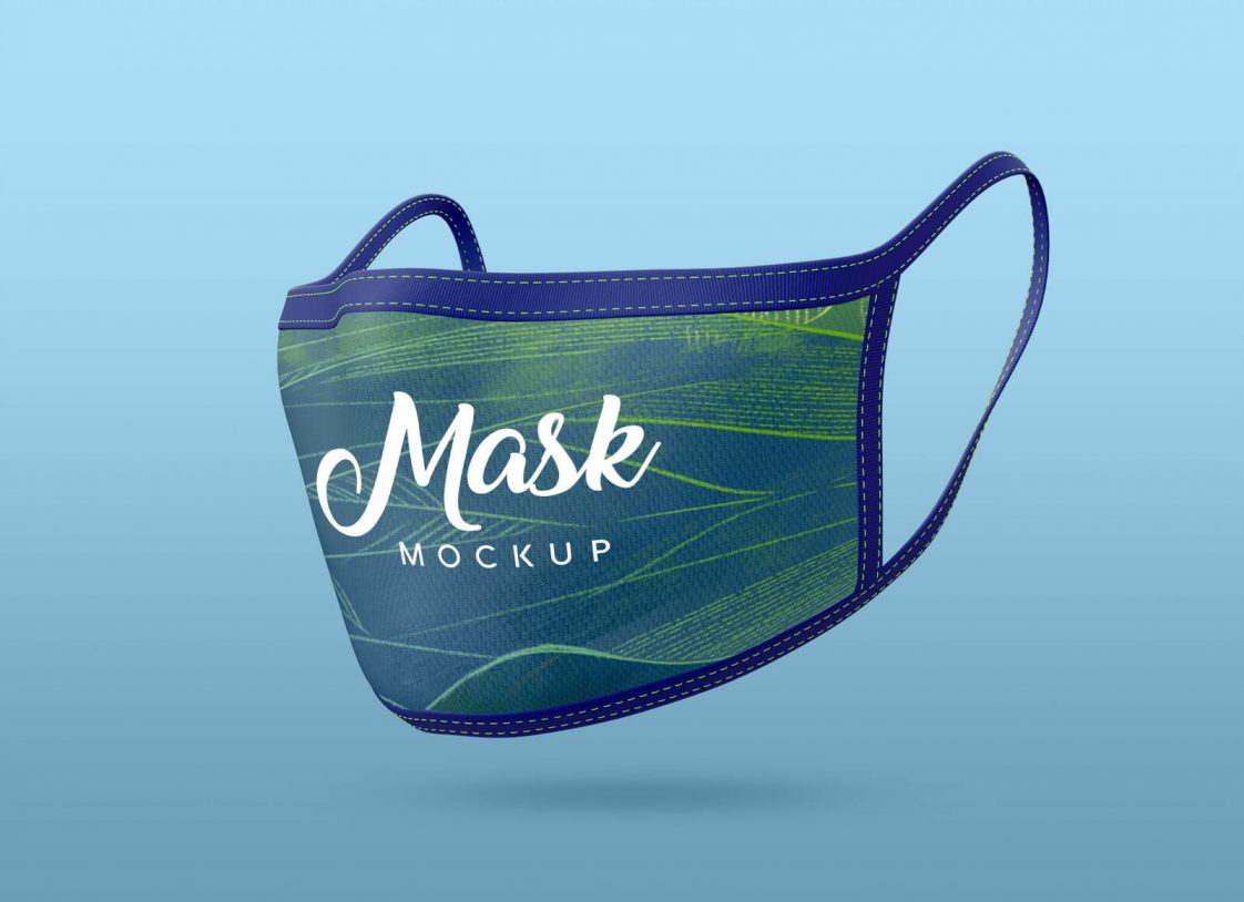 Free Handmade Cloth Face Mask Mockup PSD - PsFiles