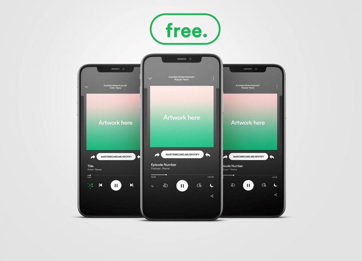 Free Spotify App UI Mockup PSD 2 set - Free Mockups PSD | PsFiles