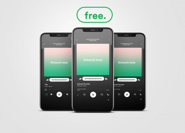 Free Spotify App UI Mockup PSD 2 set - Free Mockups PSD | PsFiles