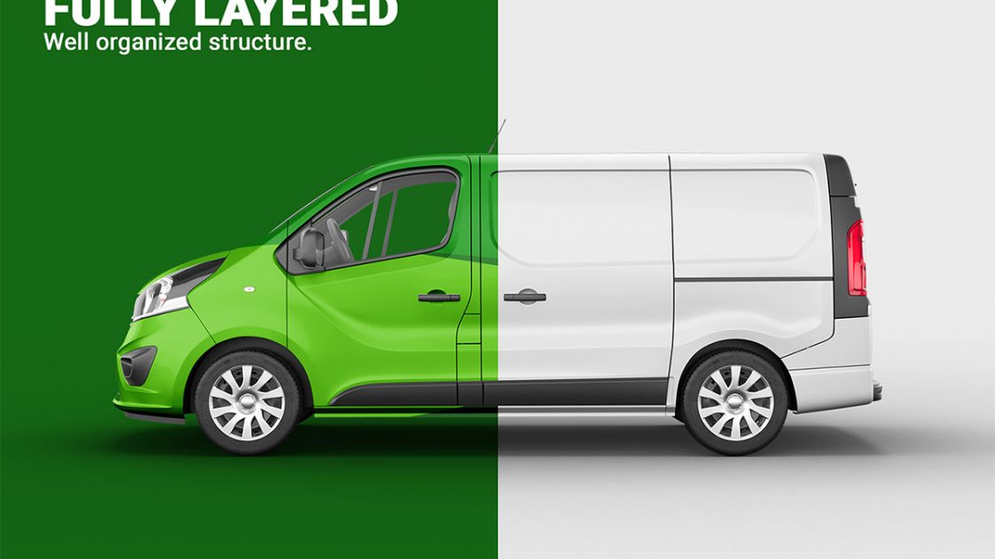 Minivan Side View Mockup Free PSD - PsFiles