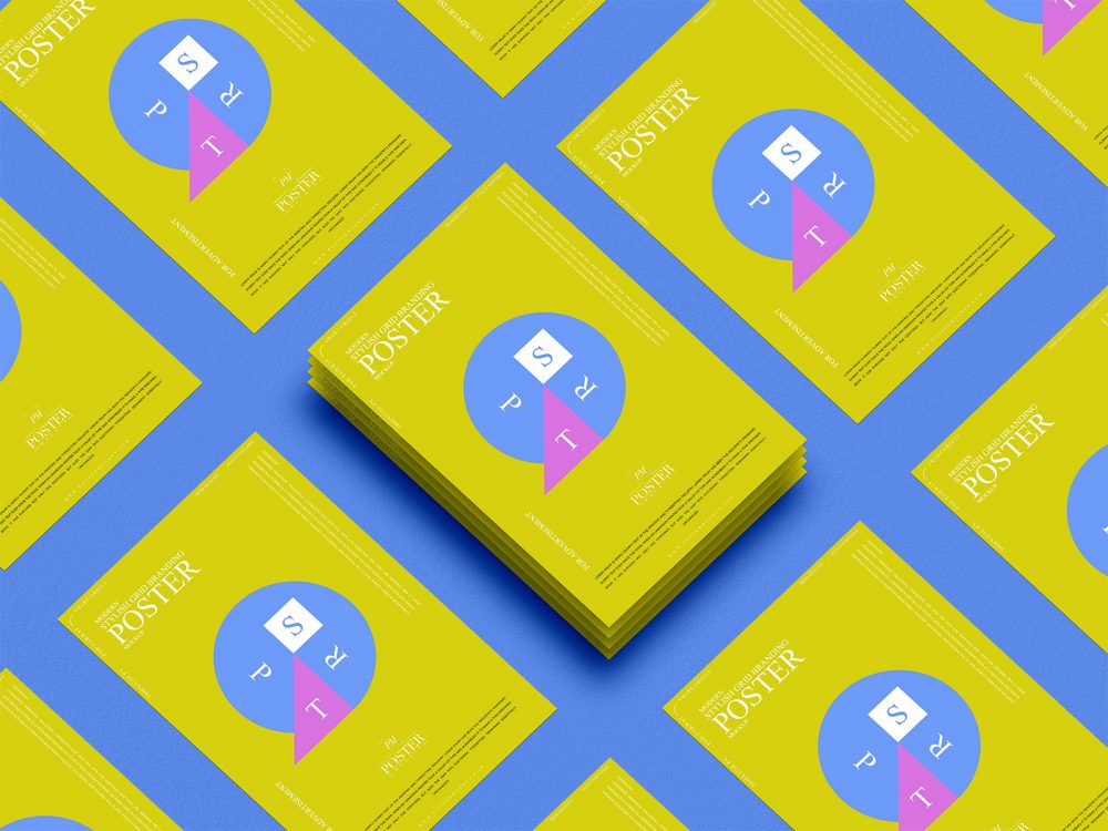 Free PSD Isometric/Grid Poster Mockup PSD - PsFiles