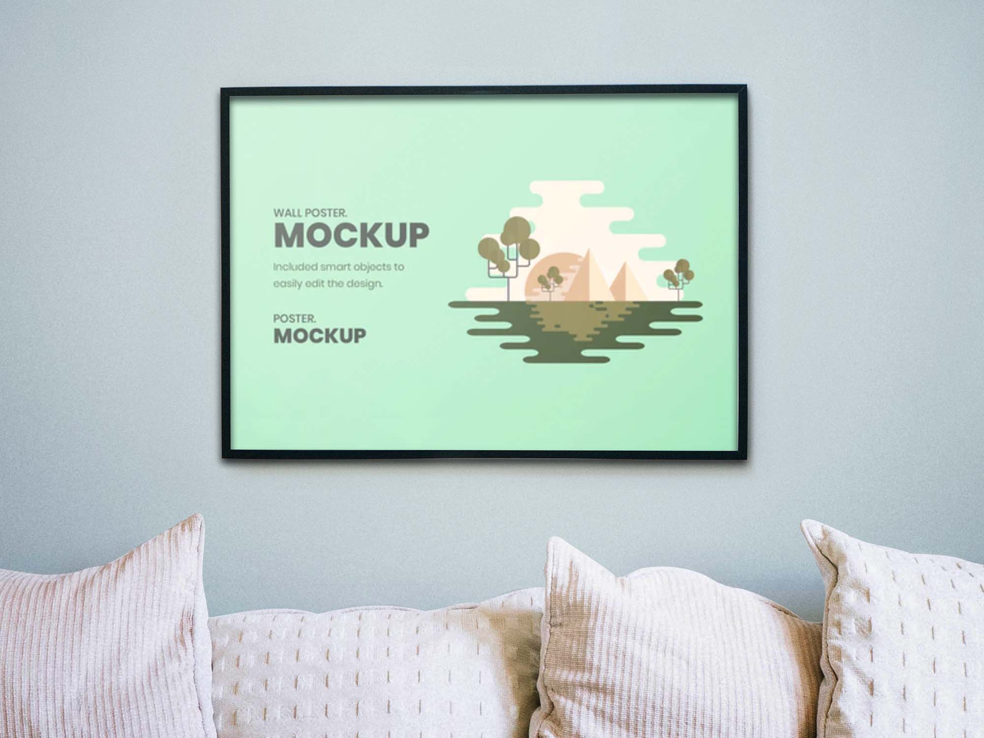 Free Wall Artwork PSD Mockup - Free Photoshop PSD Files