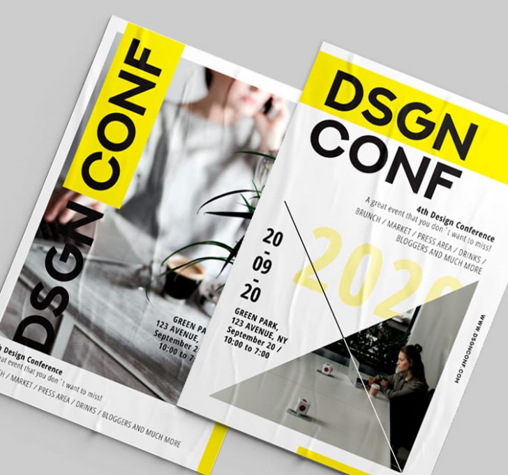 Free Design Conference Poster Template PSD + AI, EPS - PsFiles