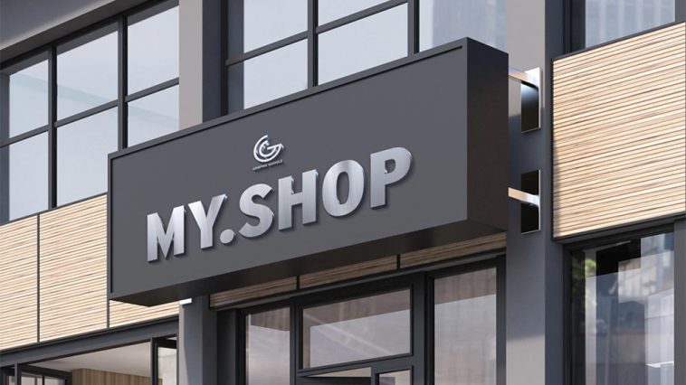Free Free Shop Signage Mockup PSD - Free Best PSD FIles