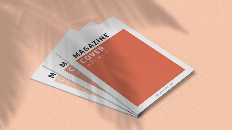 Side View of Standing Paperback Magazine Title Mockup - PsFiles