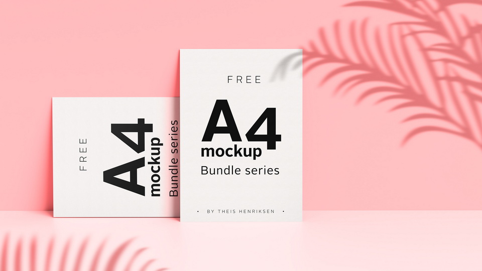 Free A4 Modern Poster Mockup Bundle 6 PSD files - PsFiles
