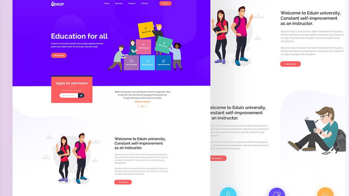 Education UI PSD Templates - PsFiles