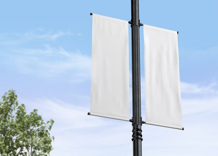 Free Lamp Post / Flag Pole Banner Mockup PSD - PsFiles