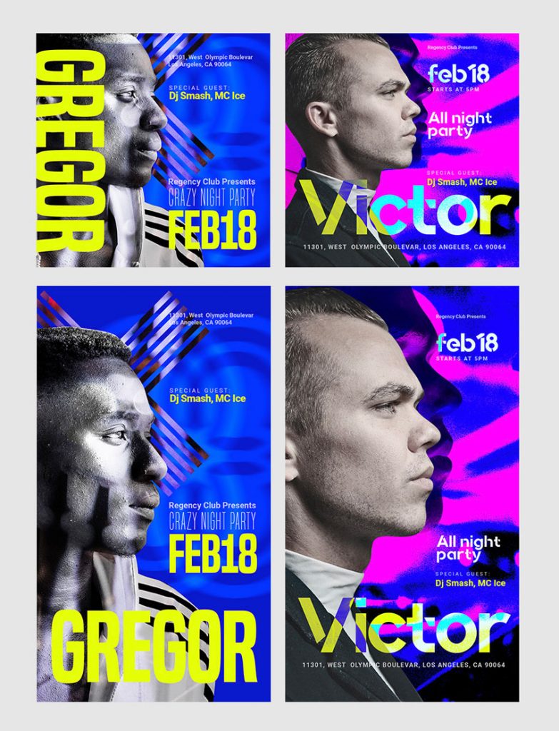 Free 2 Night Club Instagram Post and Story PSD Templates