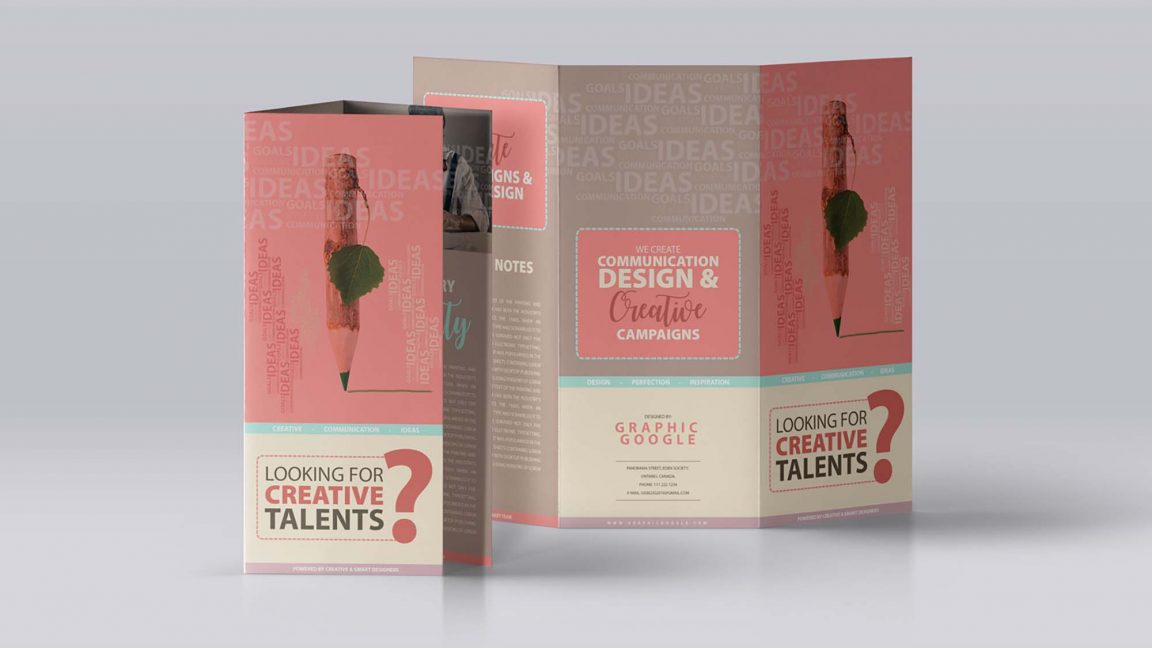 Free Tri-Fold DL Flyer Mockup PSD set with Shadow Overlay - PsFiles