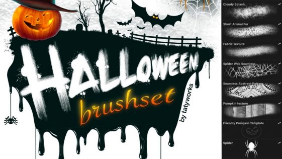 Free Halloween Brush Set Procreate Photoshop - PsFiles