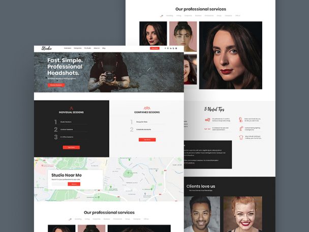 Free Studio Website PSD Template - PsFiles