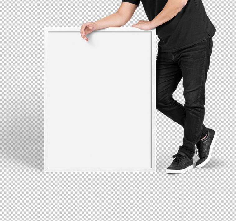 Man Holding Poster / Photo Frame Mockups - PsFiles