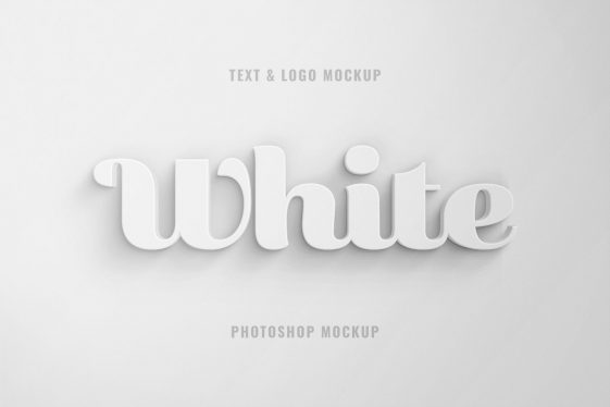 Free White 3D Text Effect PSD - PsFiles