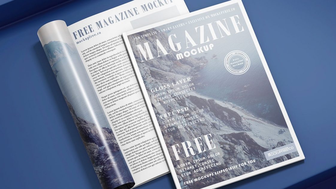 Free PSD Magazine Mockup Template US A4 - PsFiles