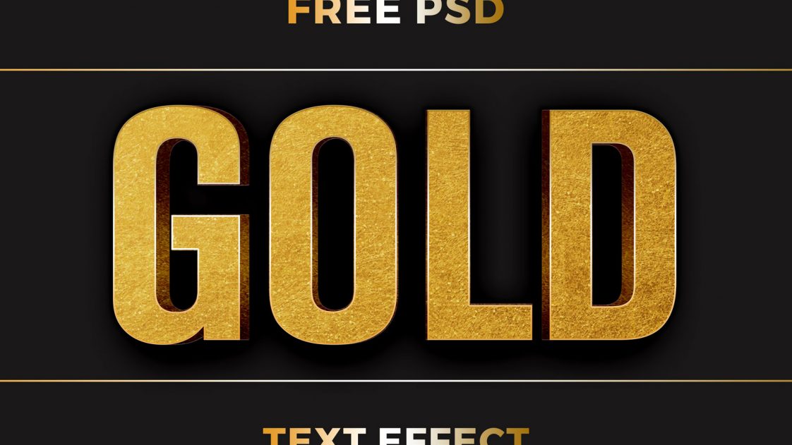 Free 3D Gold Text Effect PSD - PsFiles
