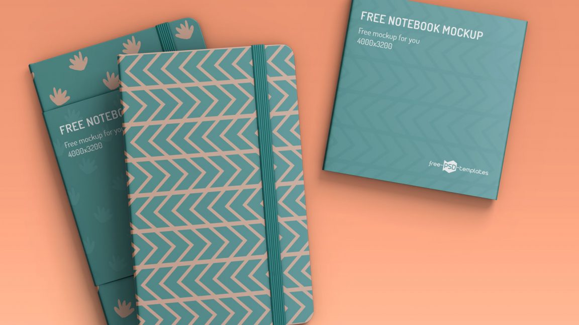 Free Leather Cover Notebook and Card Mockup PSD - PsFiles