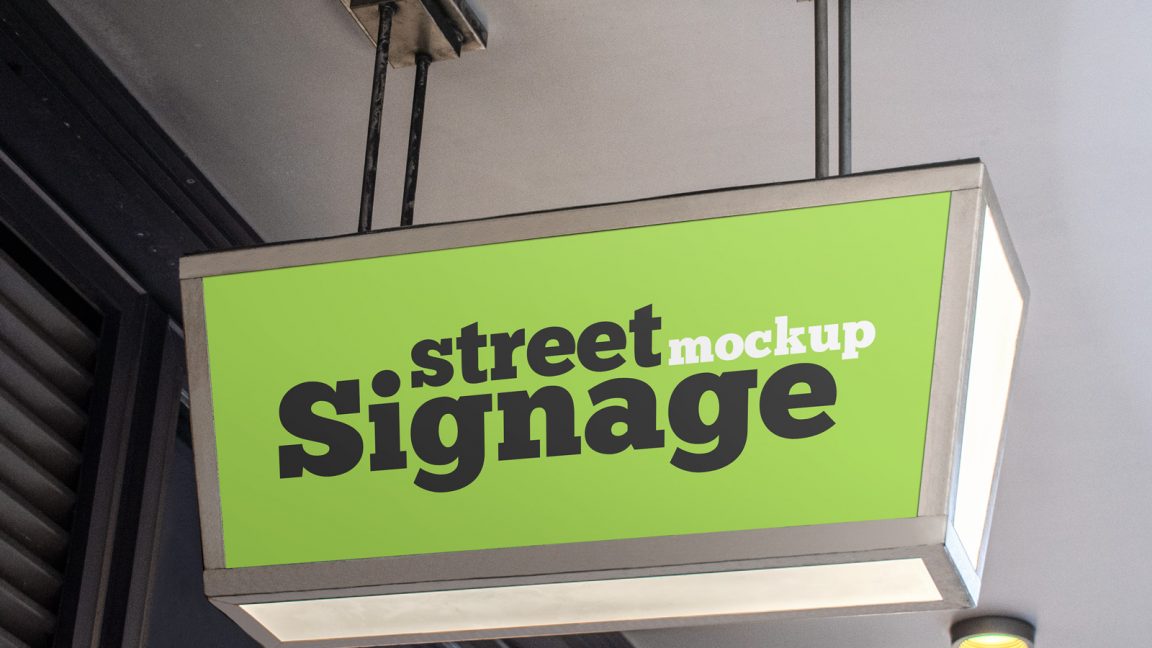 Free Round Street Shop Sign Logo Mockup 3 PSD set - PsFiles