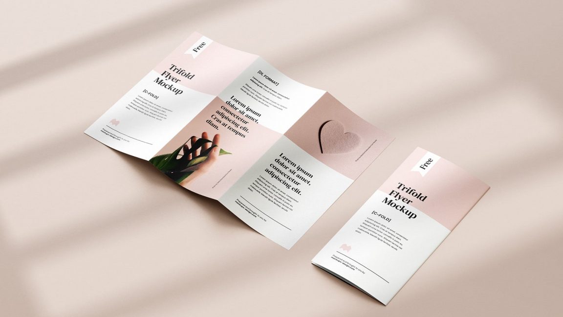 Free Tri-Fold DL Flyer Mockup 4 PSD set - PsFiles