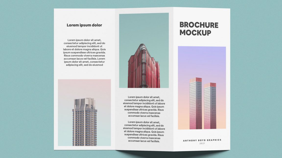 Free DL Three Fold Brochure Mockups PSD set - Free Photoshop Files