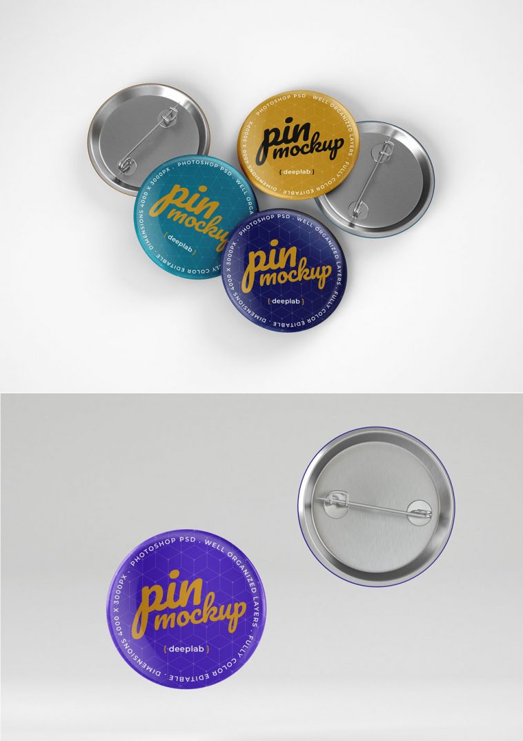 Free Free Glossy Button Pin Badge Mockup PSD set PSD - PsFiles