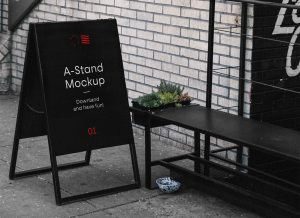 3 Outdoor Sign A-Stand Mockup Free PSD - PsFiles