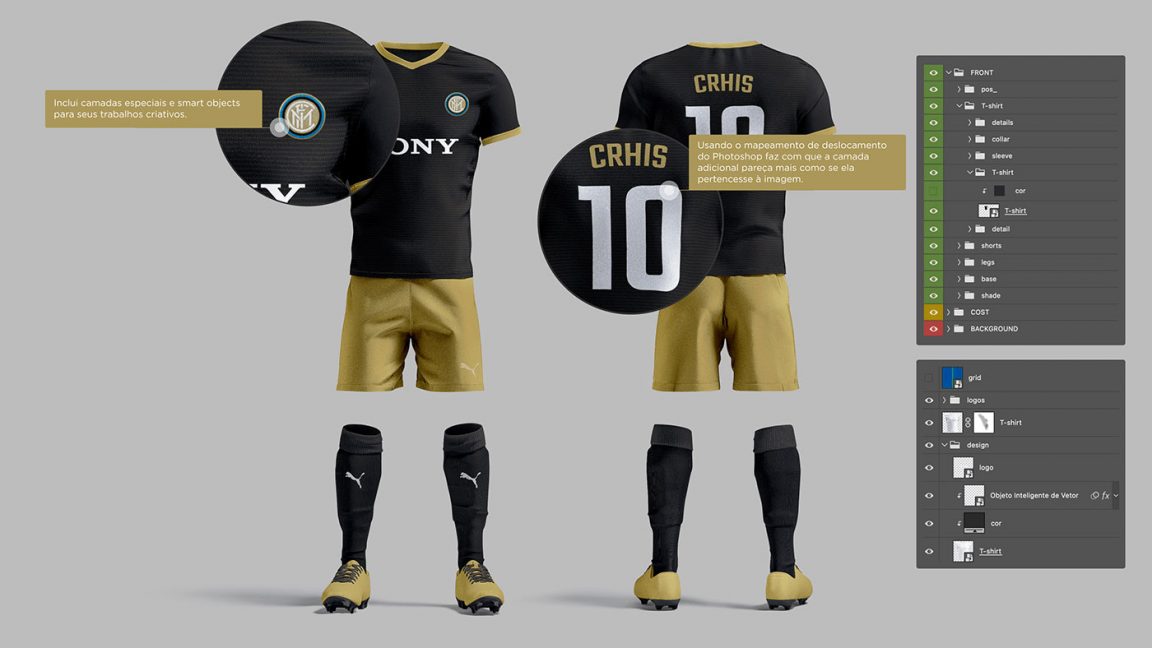 Complete Soccer Sports Kit Mockup PSD - PsFiles