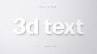 Free White 3D Text Effect PSD - PsFiles