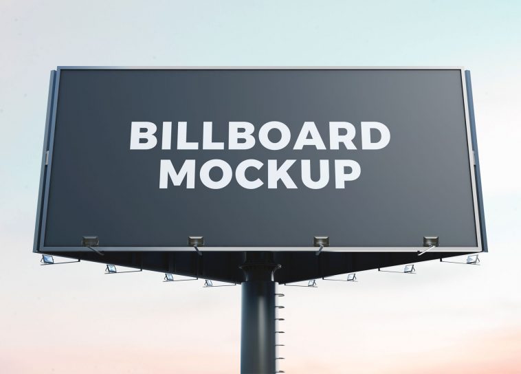 Triangular Advertising Billboard Mockup Free PSD Set - PsFiles
