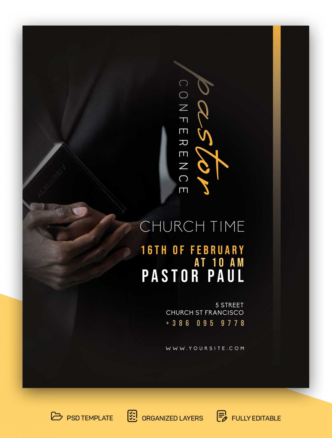 Minimal Church Pastor Workshop Flyer Free PSD - PsFiles