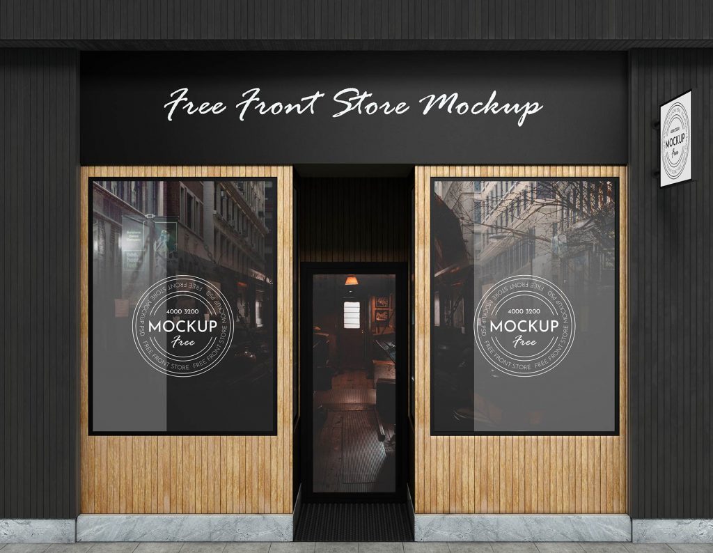Free Free Storefront Signage and Glass Vinyl Sticker Mockup Vol 2 - PsFiles