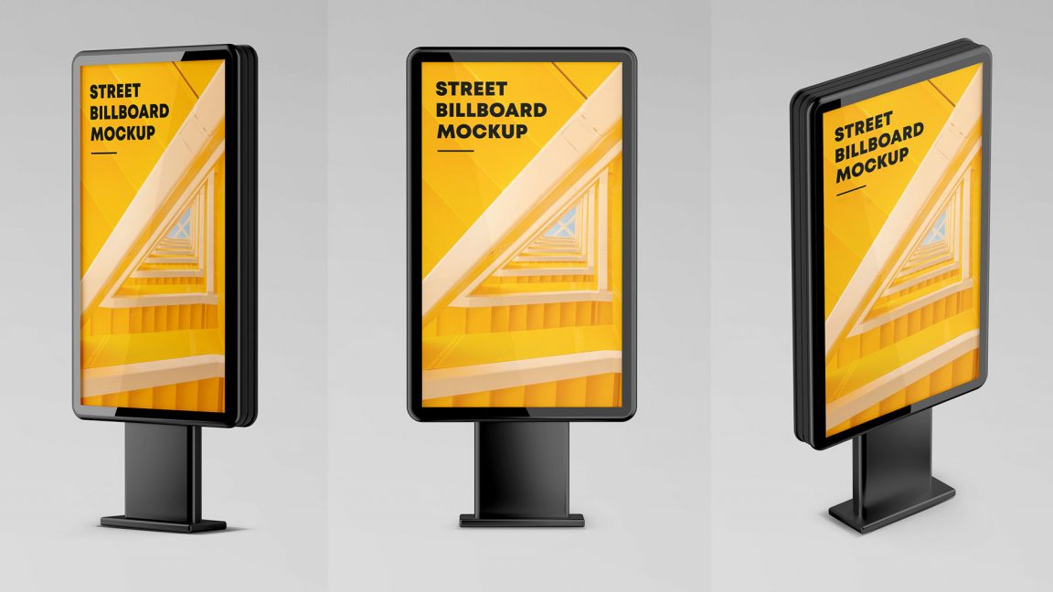 Free Urban Street Vertical Billboard Mockup PSD - Free PsFiles