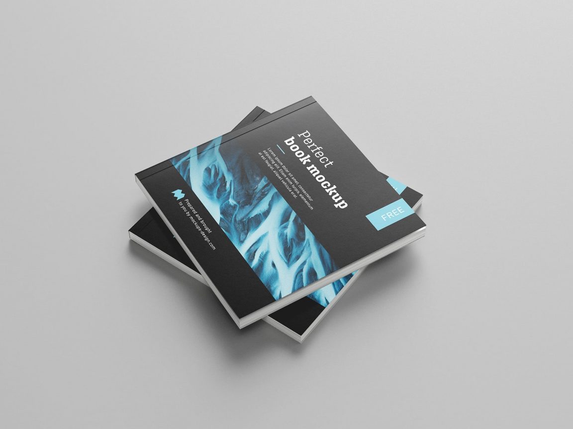 Free Paperback Square Book Mockup PSD Sets - PsFiles