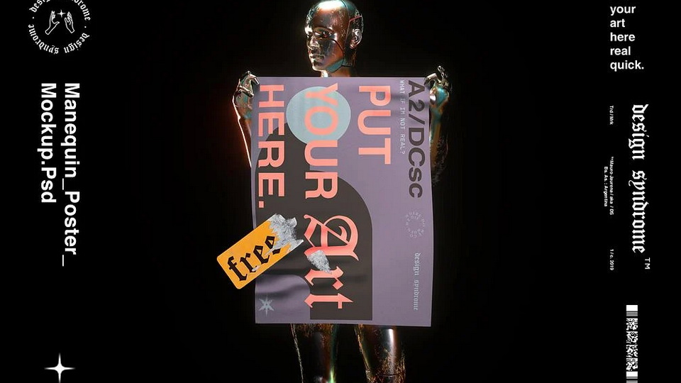 Free Artwork Poster Mockup PSD - PsFiles