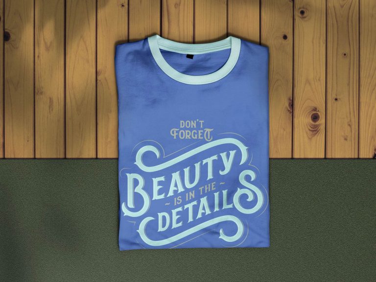 Free Folded Round Neck T-Shirt Mockup PSD - PsFiles