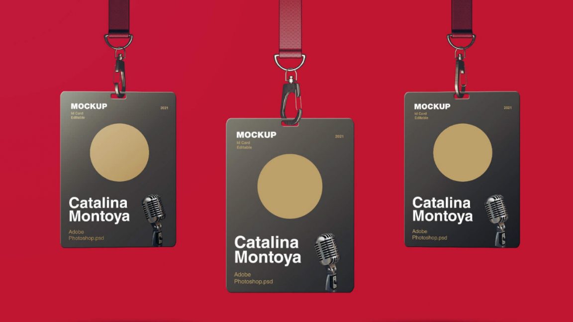 Hanging ID Card Mockup PSD - PsFiles