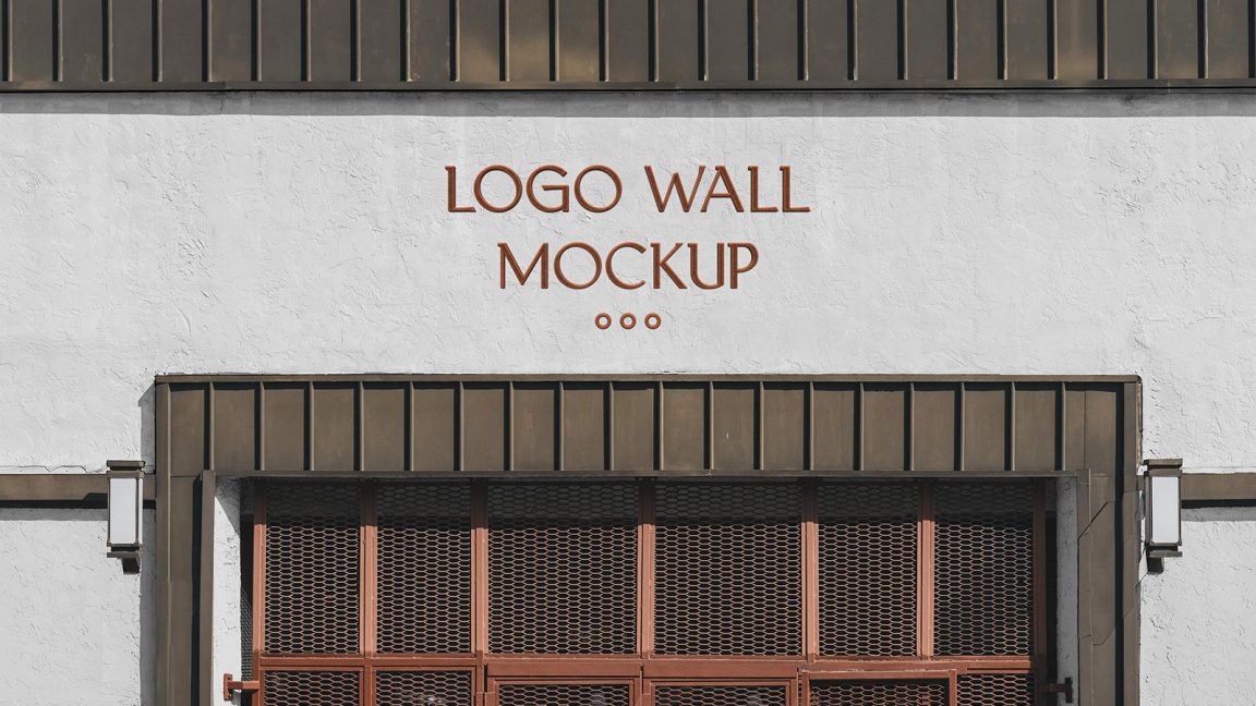 Wall Sign Logo Mockup PSD - Free PSD Mockups | PsFiles