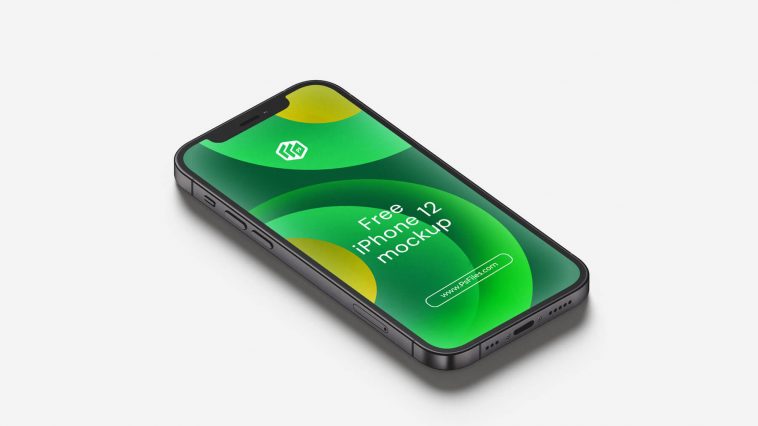 Free Isometric iPhone 12 Pro Max Mockup PSD - PsFiles