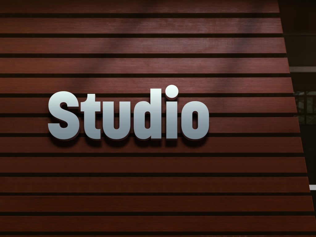 Free Studio 3D Logo Mockup PSD - PsFiles