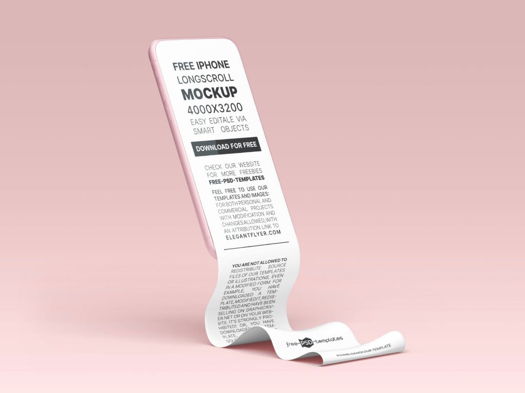 Free Long Scroll App Screen Mobile Mockup PSD Set - PsFiles