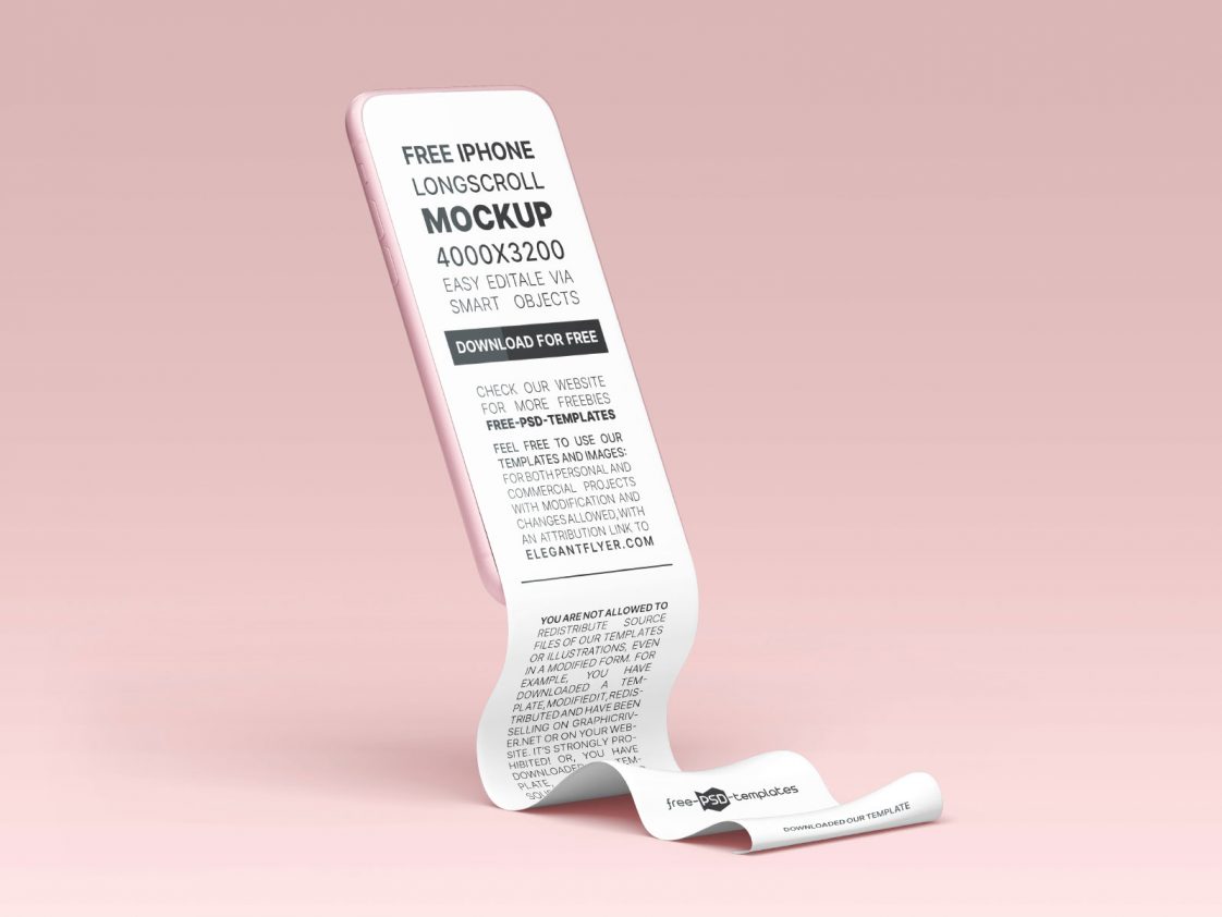 Free Long Scroll App Screen Mobile Mockup PSD Set - PsFiles