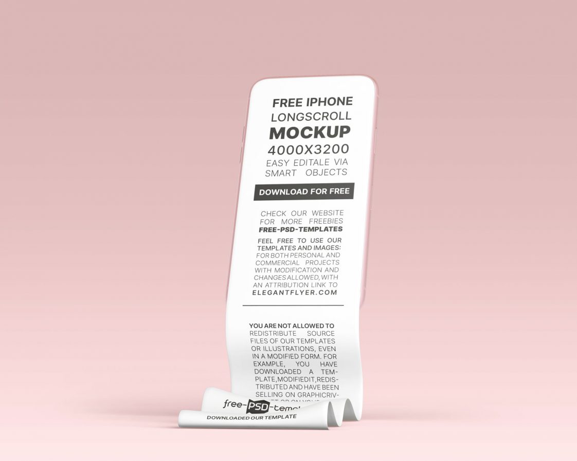 Free Long Scroll App Screen Mobile Mockup PSD Set - PsFiles