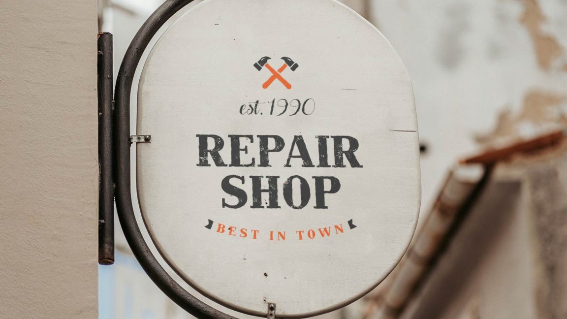 Free Rectangular Logo Signage Mock-up PSD - PsFiles